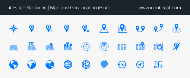 Map and Geo-location | iOS Tab Bar Icons