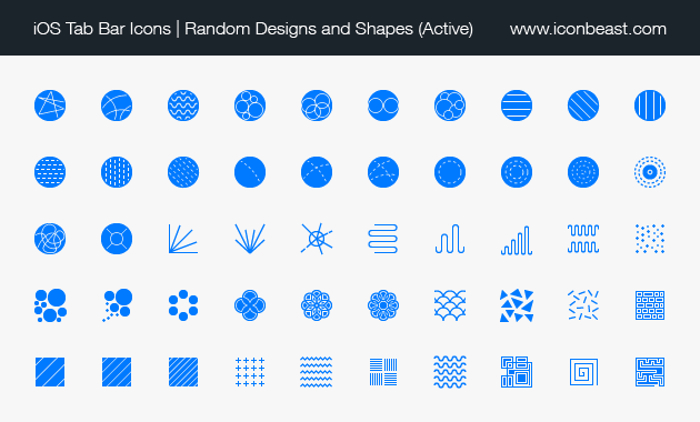 Random Designs and Shapes Line Icons | iOS Tab Bar Icons