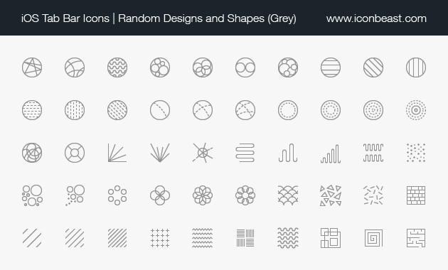 Random Designs and Shapes Line Icons | iOS Tab Bar Icons